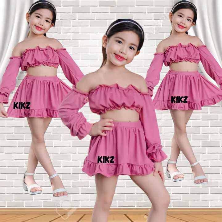 JOS/ KIDS TERNO TOP AND SKIRT FIT 3-5 YEARS OLD | Lazada PH