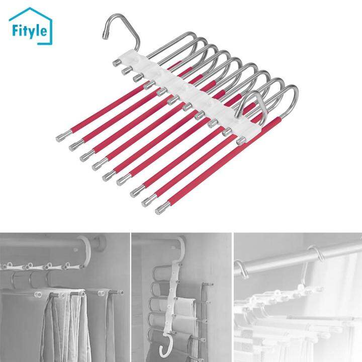 Fityle Multifunctional Folding Pants Hangers Clothes Trouser Closet ...