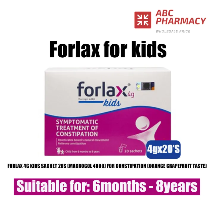 FORLAX 4G KIDS SACHET 20S (MACROGOL 4000) FOR CONSTIPATION (ORANGE ...