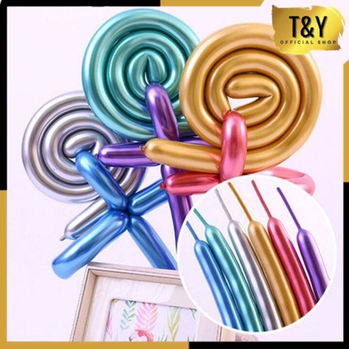 TY Balon Twist Chrome Balon Pentil Balon Panjang Balon Bisa di Bentuk ...