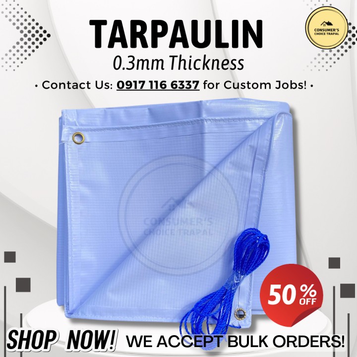 10x15FT TARPAULIN "FOR TEMPORARY USE ONLY" WITH FREE ROPE!! 100% ...