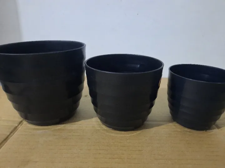 Black beehive design pots for plants - bahay pukyutan paso - 15 to 25 ...