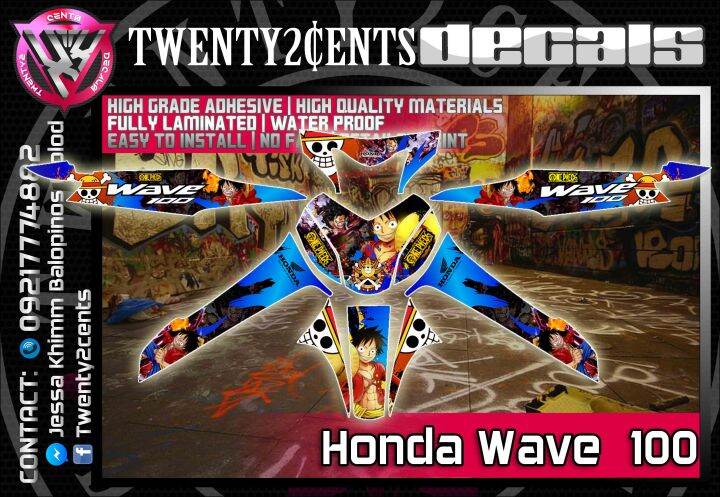 honda wave 100 decals / stickers onepiece | Lazada PH