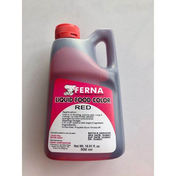 Ferna RED Liquid Food Color 500ml | Lazada PH