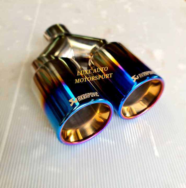 100% High Quality Akrapovic Car Exhaust Twin Tip Tail Pipe (Titanium ...