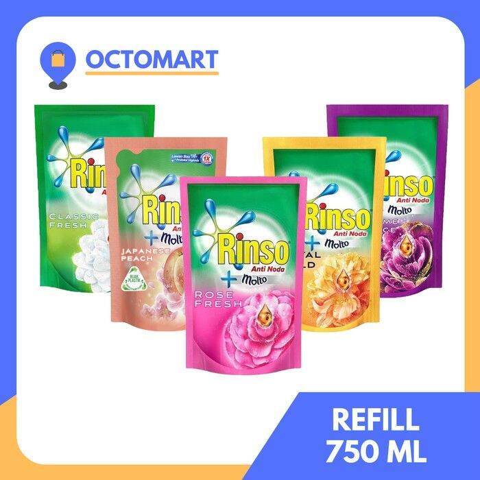 RINSO MOLTO Deterjen Cair Refill 700ML / 700 ML Liquid Detergent ...