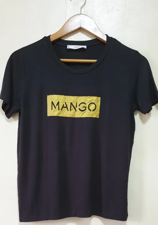 Branded overrun M.a.n.g.o Metalic logo shirt for ladies | Lazada PH