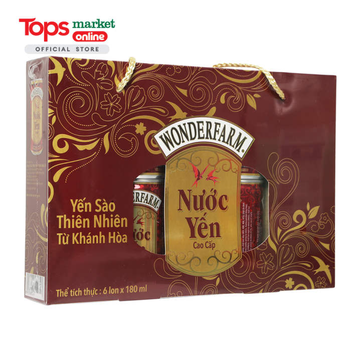 Nước Yến Cao Cấp Wonderfarm Hộp 6 Lon x 180ML | Lazada.vn