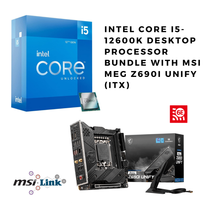 Intel Core i5-12600K Desktop Processor Bundle with MSI MEG Z690I UNIFY ...