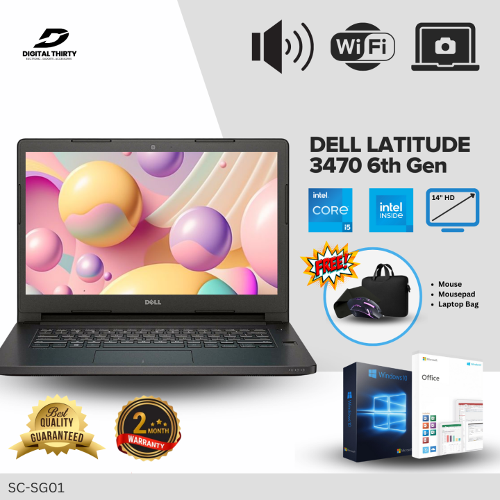 Preloved Laptop Dell Latitude 3470 i5 6th Gen 8GB 256GB SSD -SG01 | Lazada PH