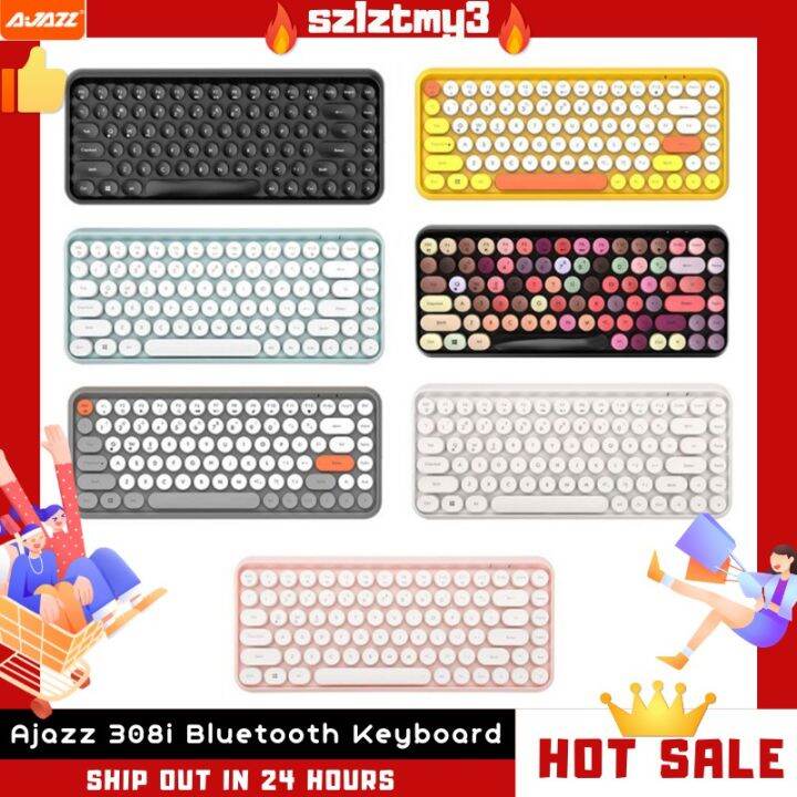 【COD】Ajazz 308i Bluetooth Wireless Mechanical Keyboard 84 Keys Round ...