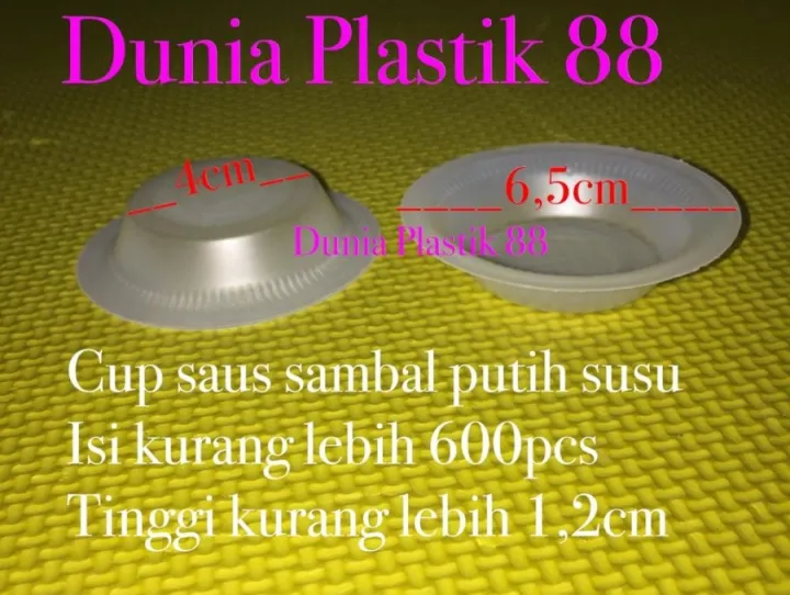 isi600pc MIKA SAMBAL bening putih susu wadah cup tempat tray mika ...