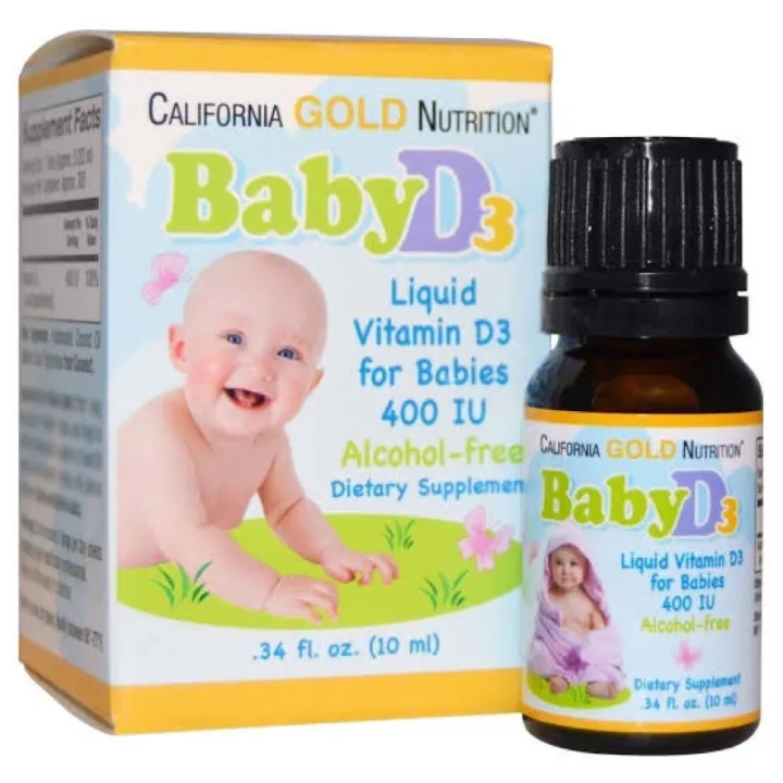 Authentic California Gold Nutrition, Baby Vitamin D3 Drops, 10 mcg (400 ...