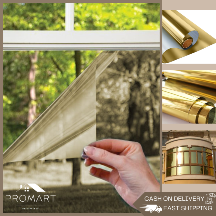 Gold Window Film Reflective Glass Sticker Home Improvement Tinted ...