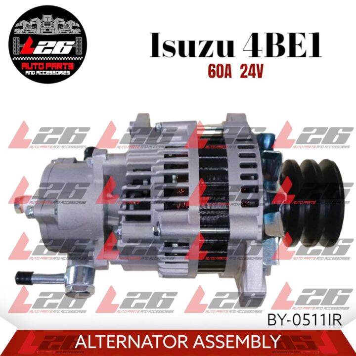 Isuzu 4BE1 Alternator Assembly 60A 24v Triple Pulley w/ Vacuum BY ...