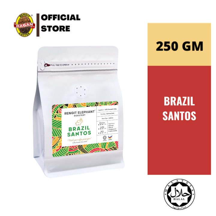 100% ARABICA BRAZIL SANTOS [250g] -RENGIT ELEPHANT ROASTERY | Lazada