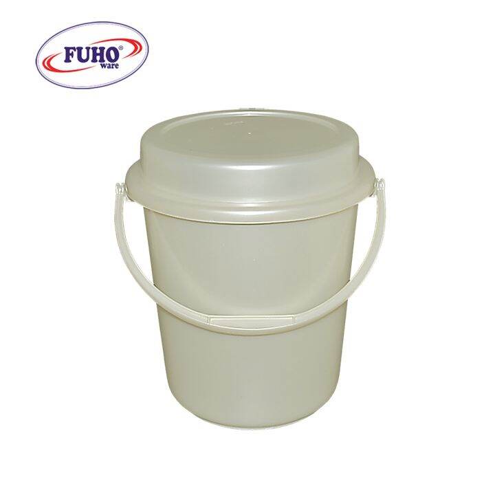 ♖FUHO 6gal (24L) Pail With Cover Plastic Handle (Container, Bucket ...