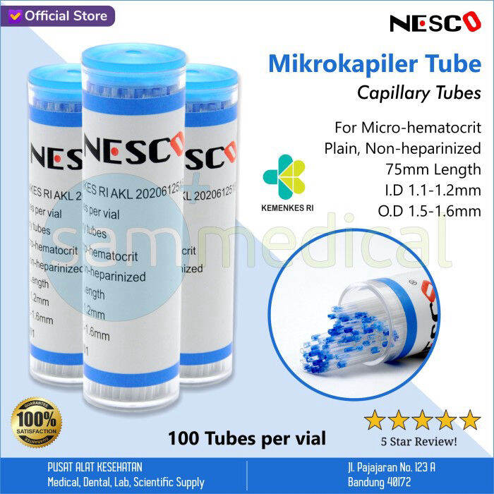 Nesco Mikrokapiler Tube Plain Capillary Tubes Microhematocrit | Lazada ...