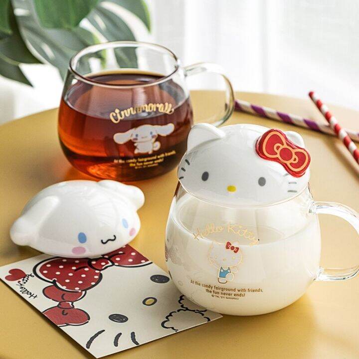 7.3Cm Kawaii Sanrio Hello Kitty Cinnamoroll KEROPPI Cartoon Glass ...