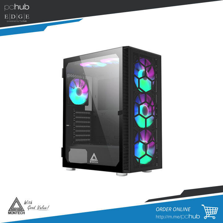 Montech X3 Glass TG, Black, ATX, 6x120mm | Lazada PH