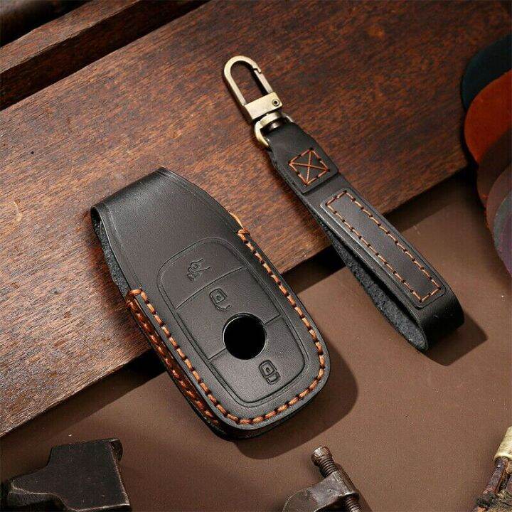 Leather Smart Key Cover Case Holder Fit For Mercedes Benz E Class /S ...