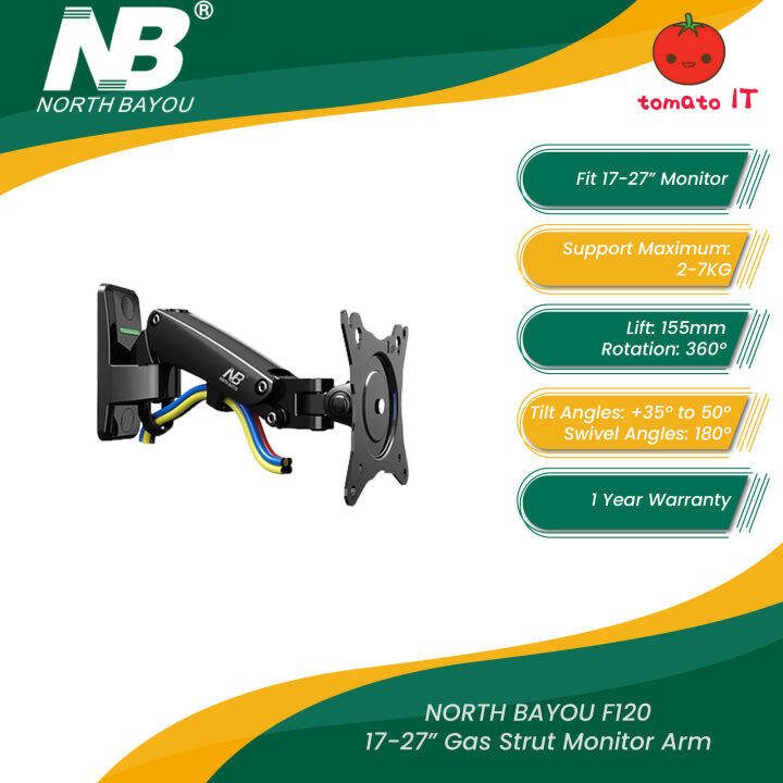 NB North Bayou F120 17 to 27 Inch Gas Strut Monitor Desktop Bracket ...