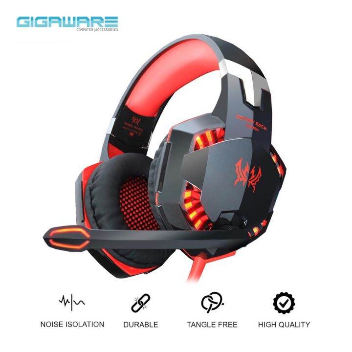 Gigaware G2000 Gaming LED Headset (Red) | Lazada PH