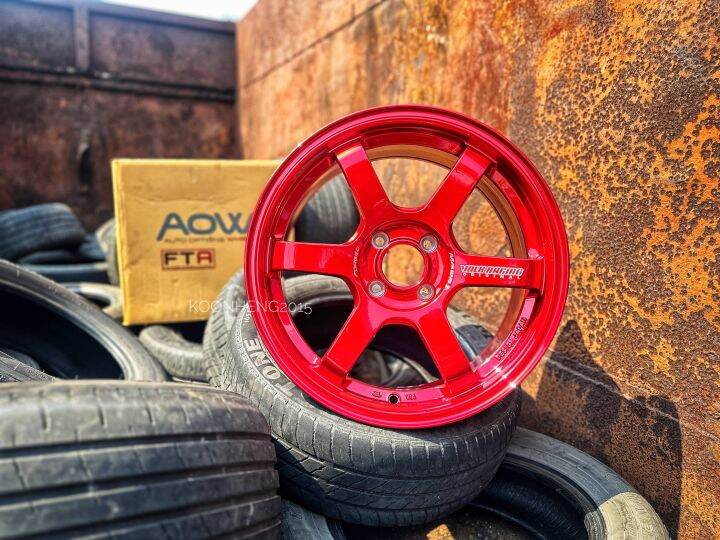New Car Sport Rim AOW Wheels TE37 Flow Forming Technology 16x7J 4x100 ET40 CANDY RED (Made in ...