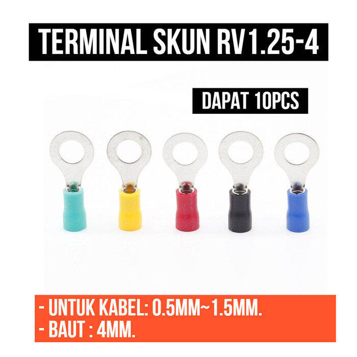 Rv1.25-4 RV 1.25-4 Skun Cincin Konektor Terminal Kabel Listrik Ring O | Lazada Indonesia