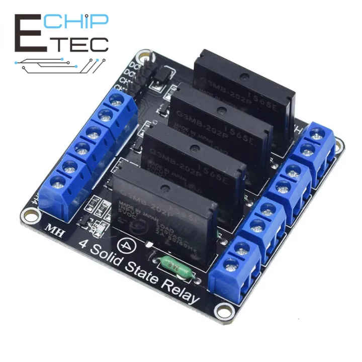 ขั้นสูง Solid State Relay โมดูล250V 2A สำหรับ Arduino 5V รีเลย์ DC 4 ...