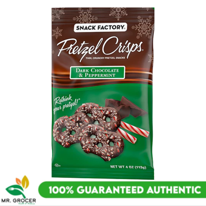 Snack Factory Pretzel Chips Dark Chocolate & Peppermint 113g | Lazada PH