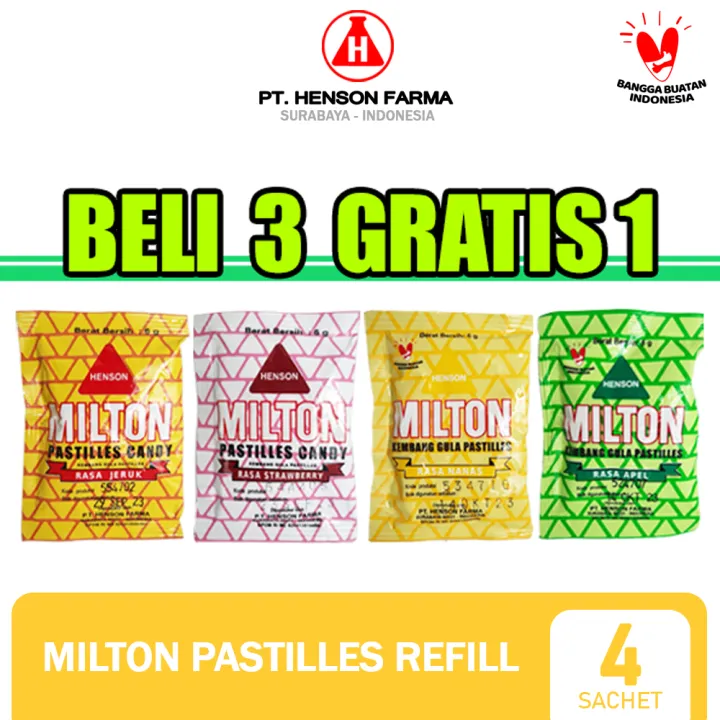 PROMO BUNDLING! MILTON PASTILLES Permen Milton Pastilles Candy Sachet 4 ...