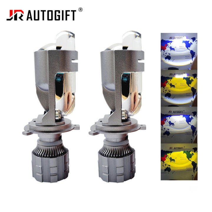 OEM Dual Color 100W H4 Car LED Mini Projector Len Automobiles Light ...