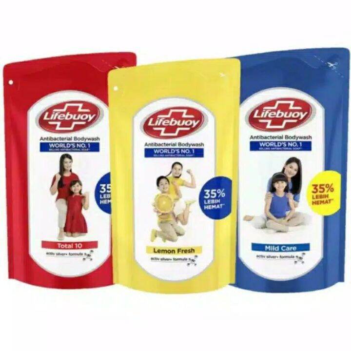 Lifebuoy Sabun Mandi Cair 825 ml All Varian Merah kuning Biru 825ml New Kemasan Refill 850ml ...