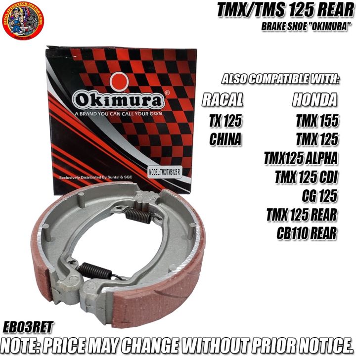 TMX/TMS 125 REAR BRAKE SHOE OKIMURA (EB03RET) | Lazada PH
