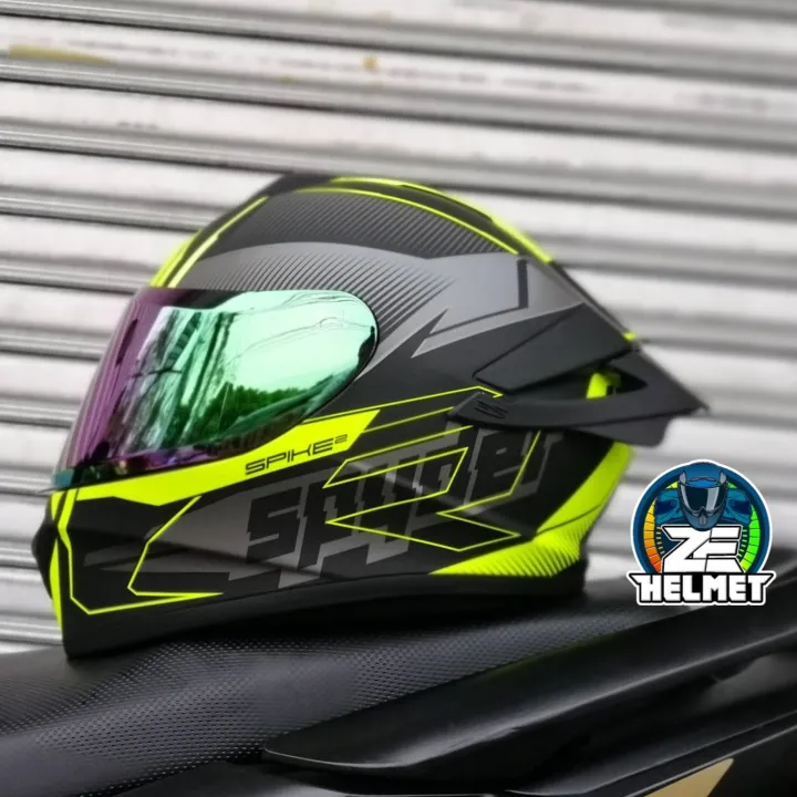 SPYDER SPIKE 2 GD S1 (Matte Black/Kaw/Green) FULL FACE - SINGLE VISOR ...