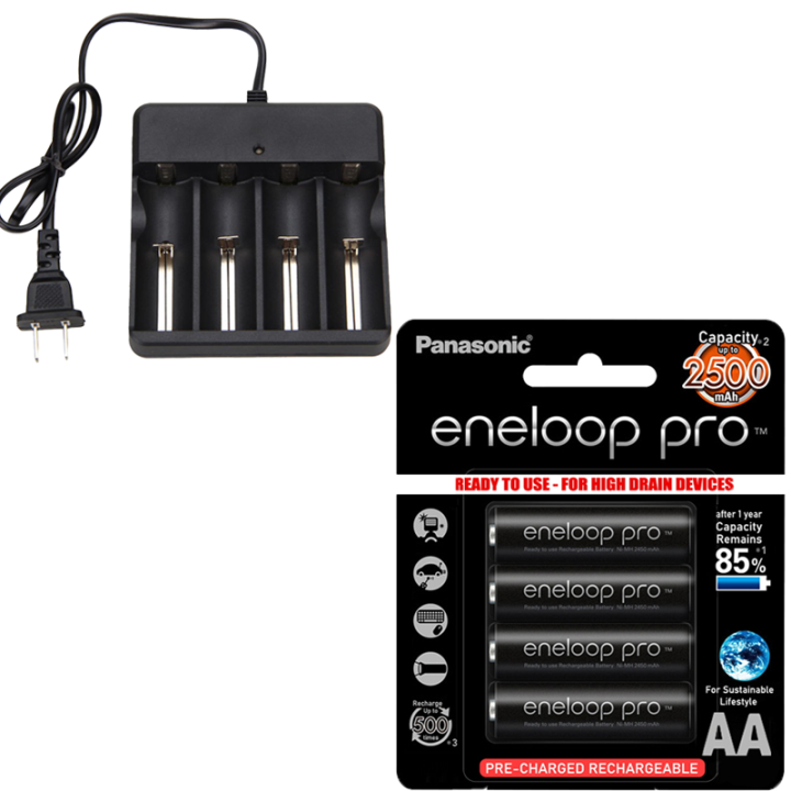 Four Slot Plug Smart Charger And Battery Panasonic Eneloop NI-MH ...