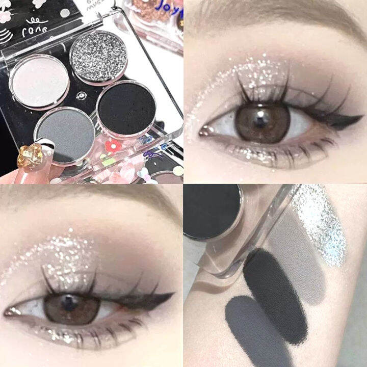 GL.4 Colors Cool Toned Eyeshadow Palette Long Lasting Black Smokey ...