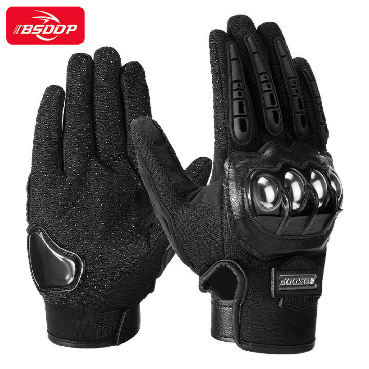 BSDDP Riding Gloves Alloy Protection Full Finger Racing Knight Gloves ...