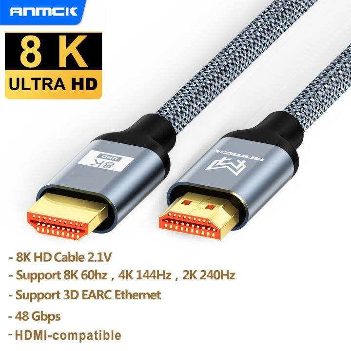 Anmck 8K HDMI-compatible Cable 2.1V Ultra HD Video Audio Wire For TV ...