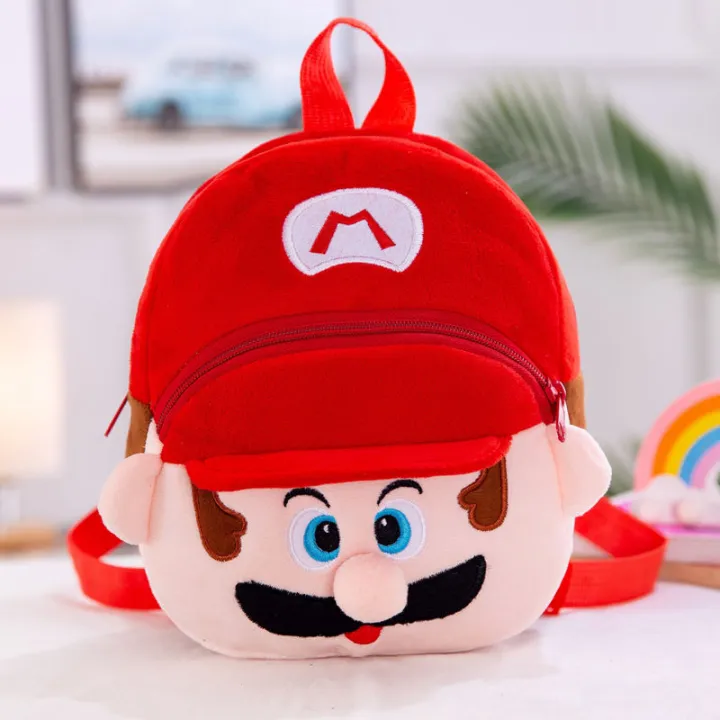 Kids Cartoon Cute Boy Girl Plush Backpack Super Mario bag | Lazada PH