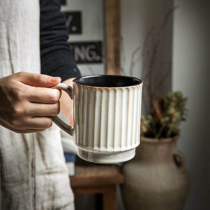 Can wholesale You porcelain American vintage vertical grain mug ...