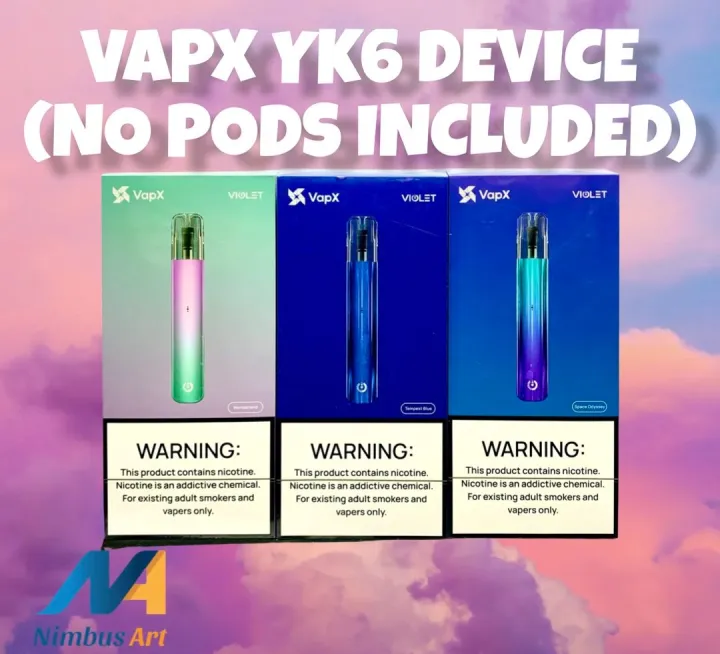 VAPX VIOLET YK6 POD (DEVICE ONLY) 350MAH FIT RELX INFINITY FLAVORED ...