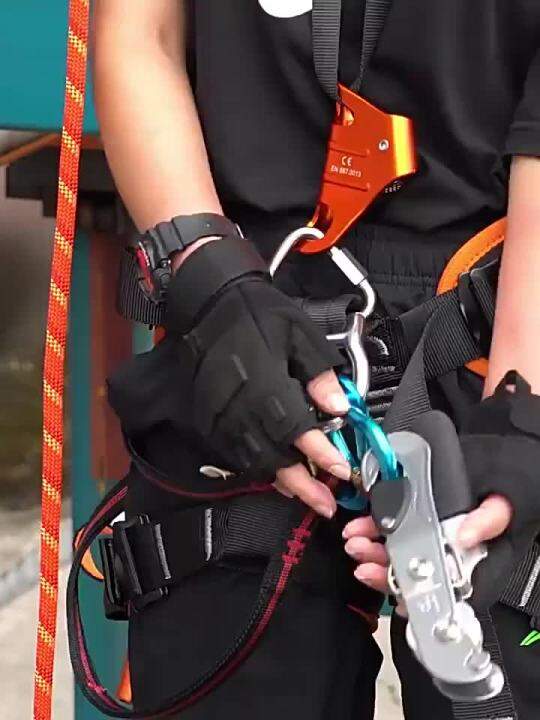 Outdoor Rock Climbing Descent device STOP Handle-Control Abseiling ...
