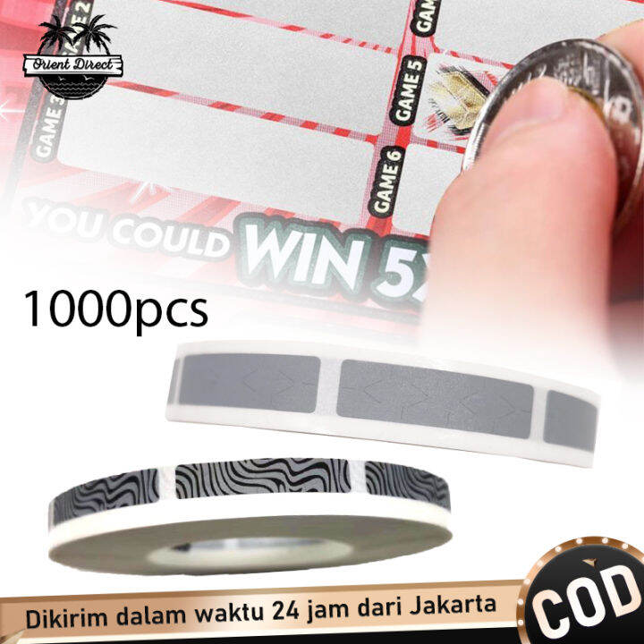 1000pcs Stiker Label Gosok Voucher Penutup Pin Voucher Stiker Scratch ...