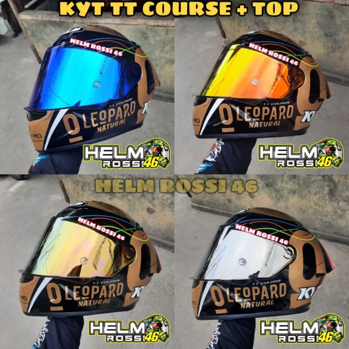 KACA FLAT KYT TT COURSE - TT COURSE VISOR - IRIDIUM BLUE RED GOLD ...