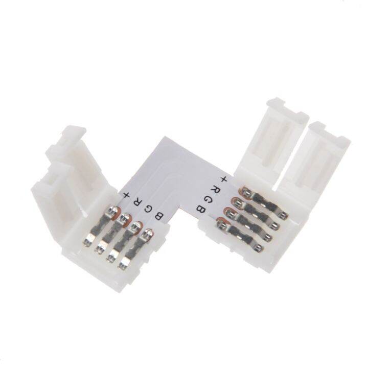 4 Pin LED Connector L Shape Corner Quick Splitter Right Angle 10mm 5050 ...