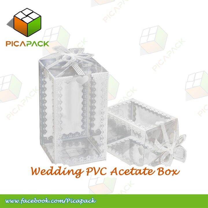 10 pc Wedding PVC Acetate Box Frosted PVC Printed Acetate Box Souvenir ...