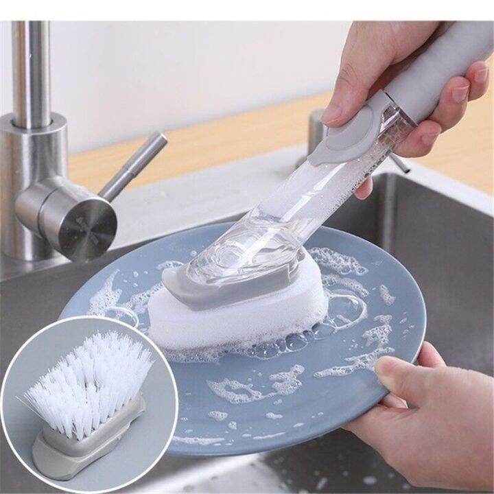 Kitchen Cleaning Brush 2 In 1 Long Handle Cleaing Brush with Removable ...