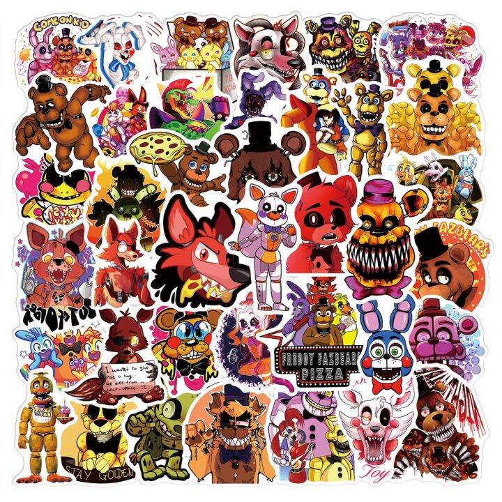 Five Nights at Freddy's (FNAF) 50 Pcs Waterproof Non Repeating Stickers ...